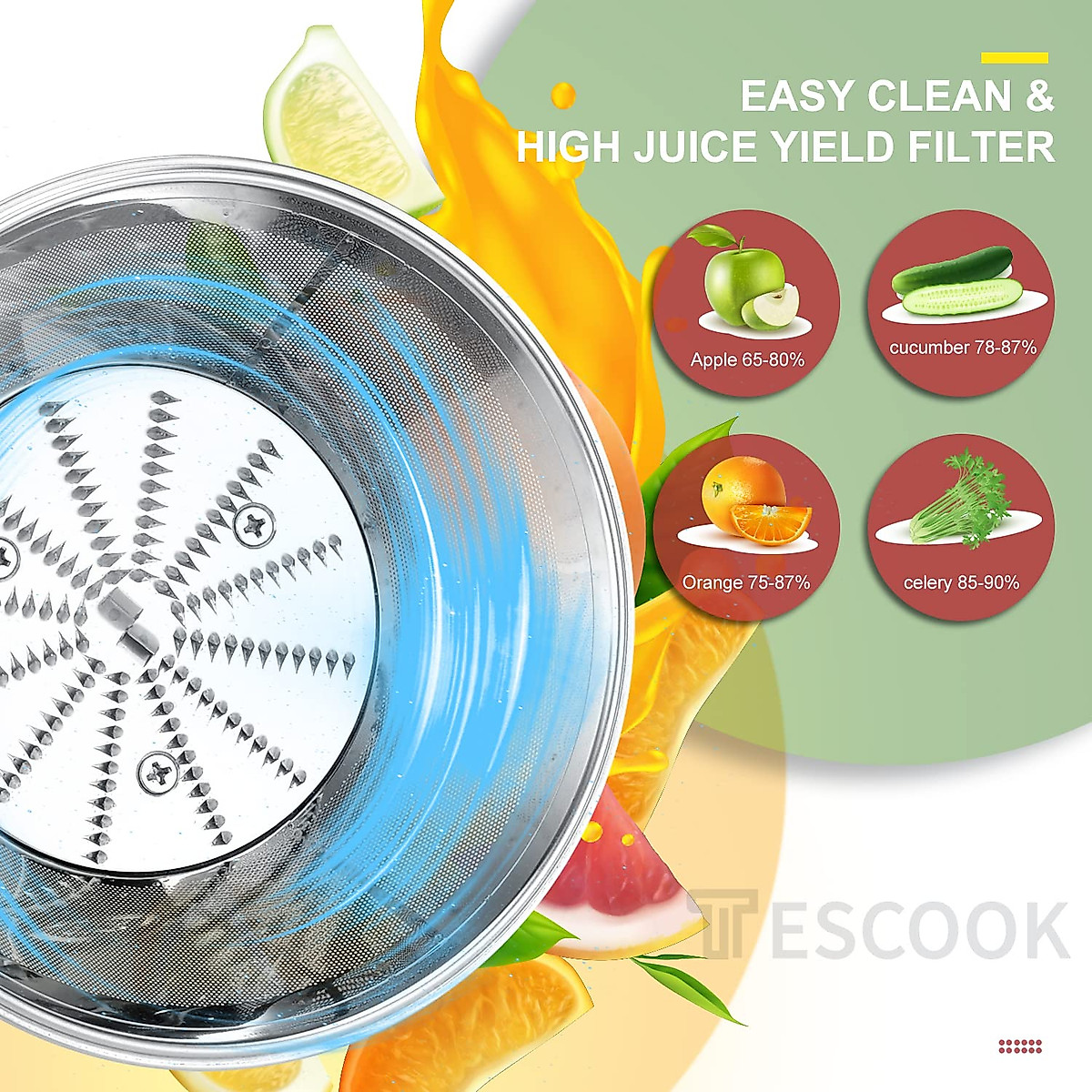 Juicer, 600W Juicer Machines 3 Speeds with 3'' Feed Chute, Juicer Extractor for Whole Fruits & Vegs, Dishwasher Safe, BPA-Free, Non-Drip Function