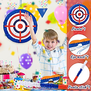 Deekin 3 Pcs Cute Piñata Set Include Piñata with Stick Eye Mask Large Piñata Money Piñata for Kids Music Science School Sports Bridal Shower Birthday Party Decorations Supplies(Dart)