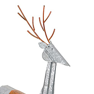 Alpine Corporation JUM324 Alpine Sheet Metal Reindeer, Outdoor Festive Decoration for Garden, Lawn, Yard Holiday décor, 30