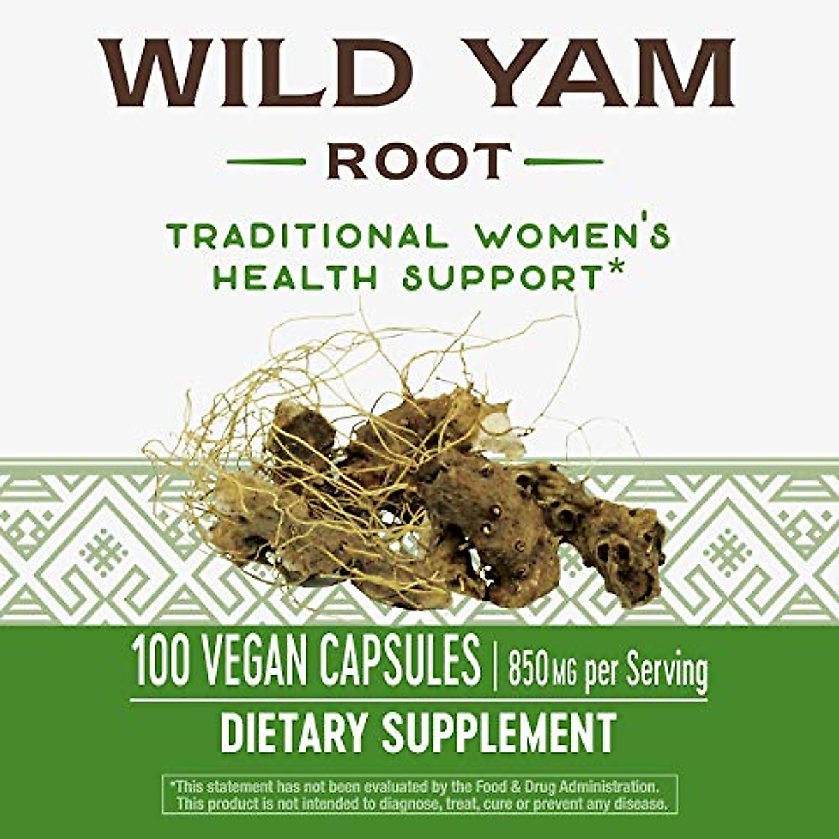 Nature's Way Wild Yam Root, Traditional Women's Health and Gastrointestinal Support*, 850 mg per serving, 100 Vegan Capsules