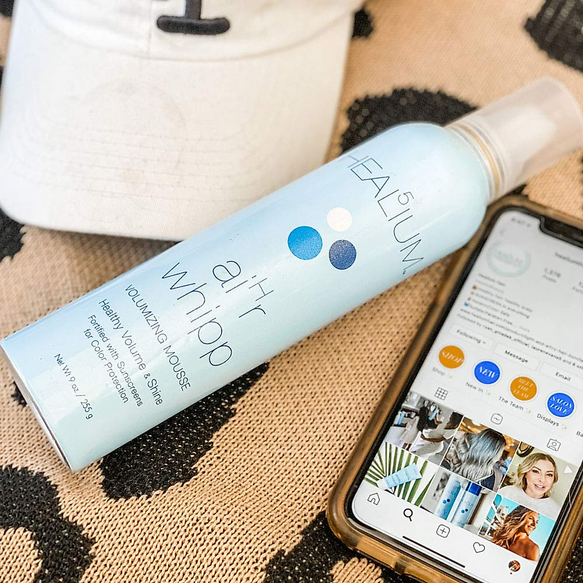 aiHr Whipp Mousse for Volumizing Fine, Thin Hair Weightless Clean Volume Thickening Quick Fix Hair Styling Foam Fortified with Wheat Germ Oil, Sunscreen UV Protection by Healium Hair