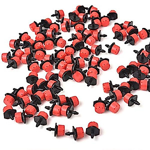 MANHONG Botanical Garden Lawn Nozzle 0-70l/H for Irrigation Sprinklers Watering Garden Watering Tools 100pcs Adjustable Dripper (Color : Red)
