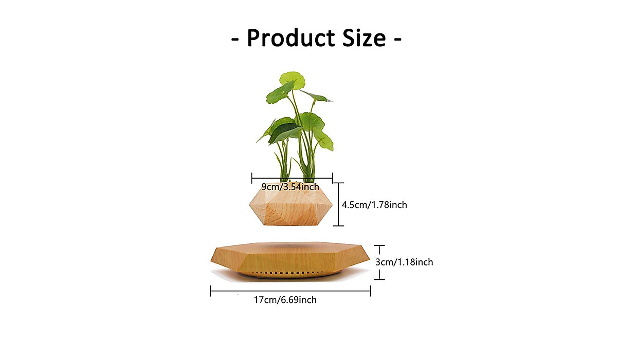 KIYOMING Levitating Plant Pot - Floating Air Bonsai for Home & Office