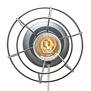 Globe Electric 65291 1-Light Plug-in or Hardwire Industrial Cage Wall Sconce, Matte Black Finish, On/Off Rotary Switch, 6ft Clear Cord, Wall Lights for Bedroom Plug in, Kitchen Sconces Wall Lighting