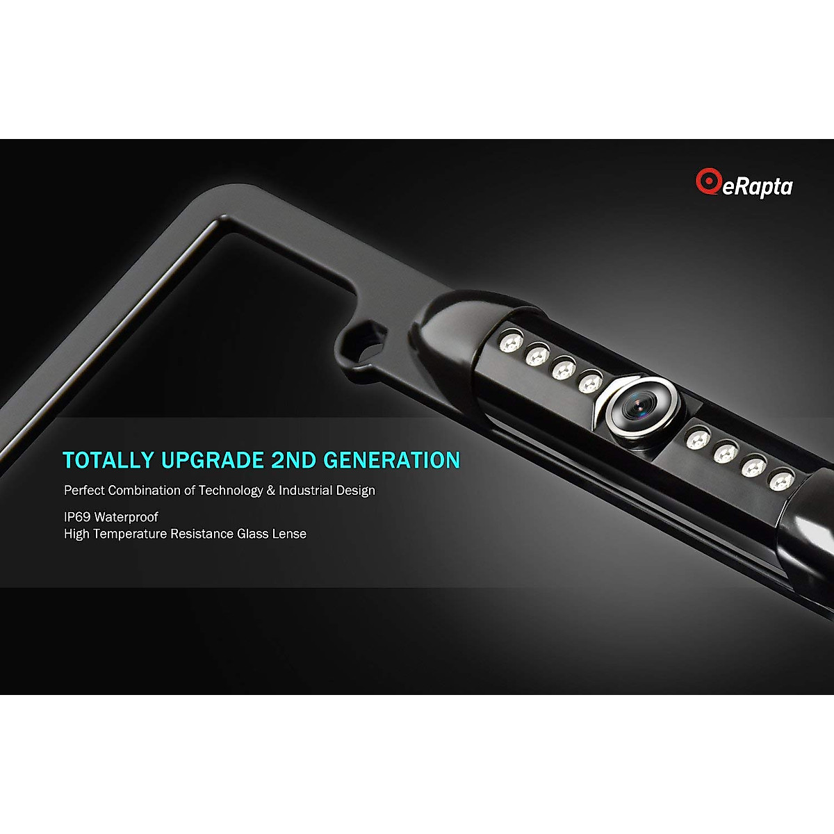 Backup Camera Car Dash Security Sensor Camera License Plate Frame Camera Car Rear View Camera Waterproof Backup Camera led Reverse Camera with 8 LED Night Version Auto Reverse