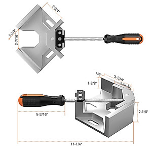 Right Angle Clamp, Housolution [4 PACK] Single Handle 90° Aluminum Alloy Corner Clamp, Clamps for Woodworking Adjustable Swing Jaw, Woodworking Tools Photo Frame Vise Holder, Gifts for Men Dad