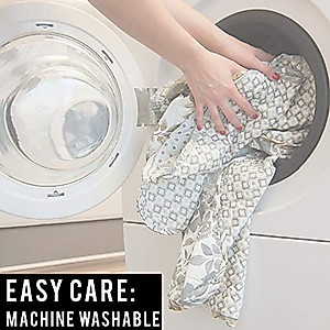 Great Bay Home Patchwork Scalloped Printed Furniture Protector. Stain Resistant Couch Cover. (Sofa, Taupe)