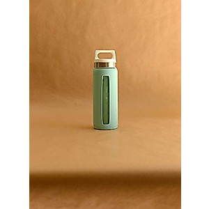 Sigg Glass Water Bottle-Dream Shade-Turquoise Soft Silicon Cover Leakproof-Dishwasher Safe-BPA Free-Broscilate Glass-22 Oz, 0.65
