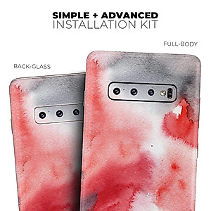 DesignSkinz Red Pink 3 Absorbed Watercolor Texture Protective Vinyl Decal Wrap Skin Cover Compatible with The Samsung Galaxy S20 (Screen Trim & Back Glass Skin)
