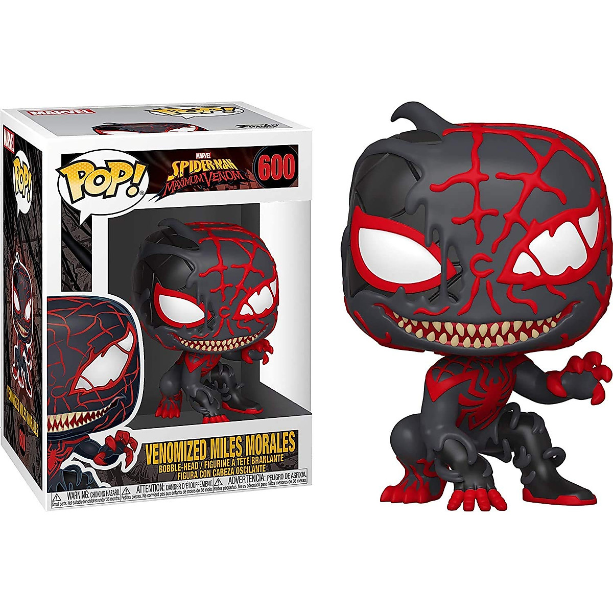 POP Marvel: Venom - Venomized Miles Morales Funko Vinyl Figure (Bundled with Compatible Box Protector Case), Multicolor, 3.75 inches