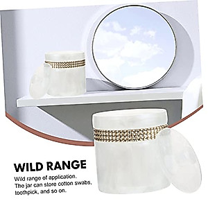 Cabilock Resin Swab Box Toothpick Dispenser Bathroom Canisters Household Cotton Swabs Holder Containers with Lids Office Pen Organizer Home Toothpick Holder Candy Jars with Lids Candy Dish