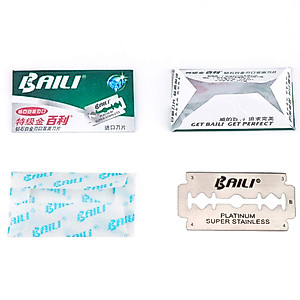 BAILI Platinum Double Edge Safety Razor Blades Refill 10 Counts BP001B