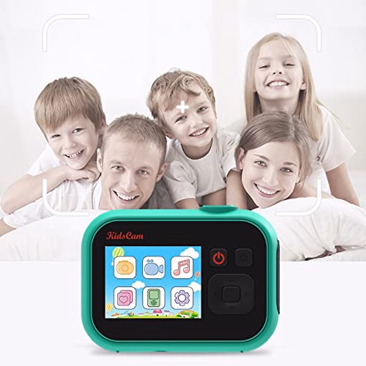 Boddenly Mini Cartoon Children's Camera,Rechargeable Electronic Camera,2 Inch IPS Display,Insertable 32G SD Card (Green, One Size)