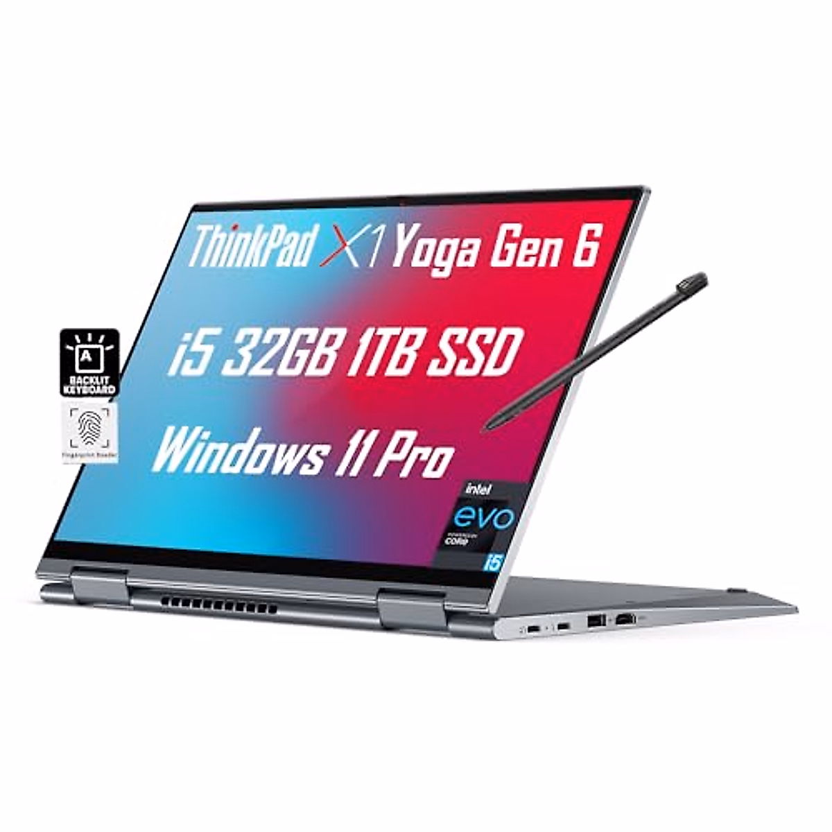 Lenovo ThinkPad X1 Yoga 2 in 1 Laptop (14" FHD+ Touchscreen, Intel Core i5-1145G7, 32GB RAM, 1TB SSD) AI PC for Designer & Photographer, Backlit, IST Pen, 3-Yr WRT, Webcam, Wi-Fi 6, Win 11 Pro