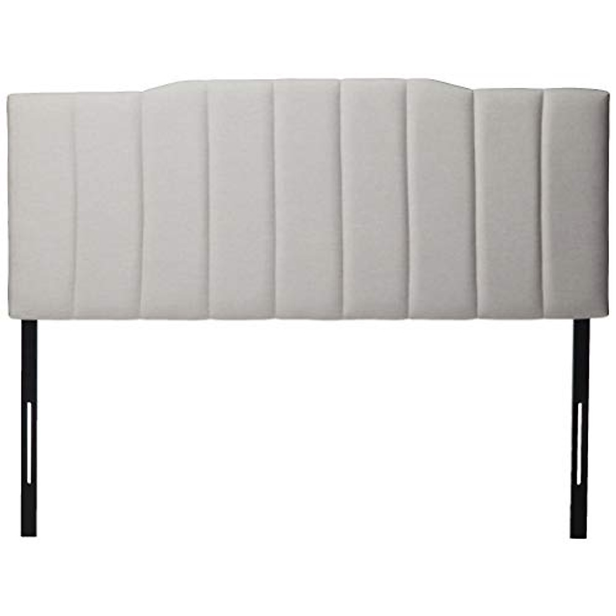 Zinus Satish Upholstered Channel Stitched Headboard in Light Grey, Full & ZINUS 16 Inch SmartBase Headboard or Footboard Brackets, Set of 2
