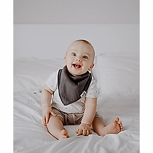 Meerdif Baby Bandana Drool Bibs 10 Pack Solid Organic Cotton Baby Bibs for Boys, Girls, Unisex - Plain Colors