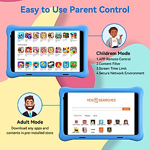 Okaysea Kids' Tablet 8-inch Tablet,2GB RAM 32GB ROM Android 12.0,1280 * 800 HD Display,4000mAh,Parental Controls, Bluetooth,WiFi, Dual Camera, Shockproof Stand Protective case (Blue)