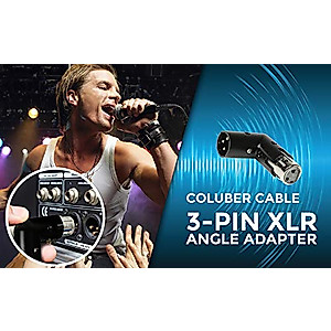 Pair of 3-PIN XLR Angle Adapter | Dual Male & Female, Durable Metal Connector w/ 4 Adjustable Angle Positions & Tight Connection to Mixer | Save Space & Keep Mic Cables Neat On Stage, In Studio & More