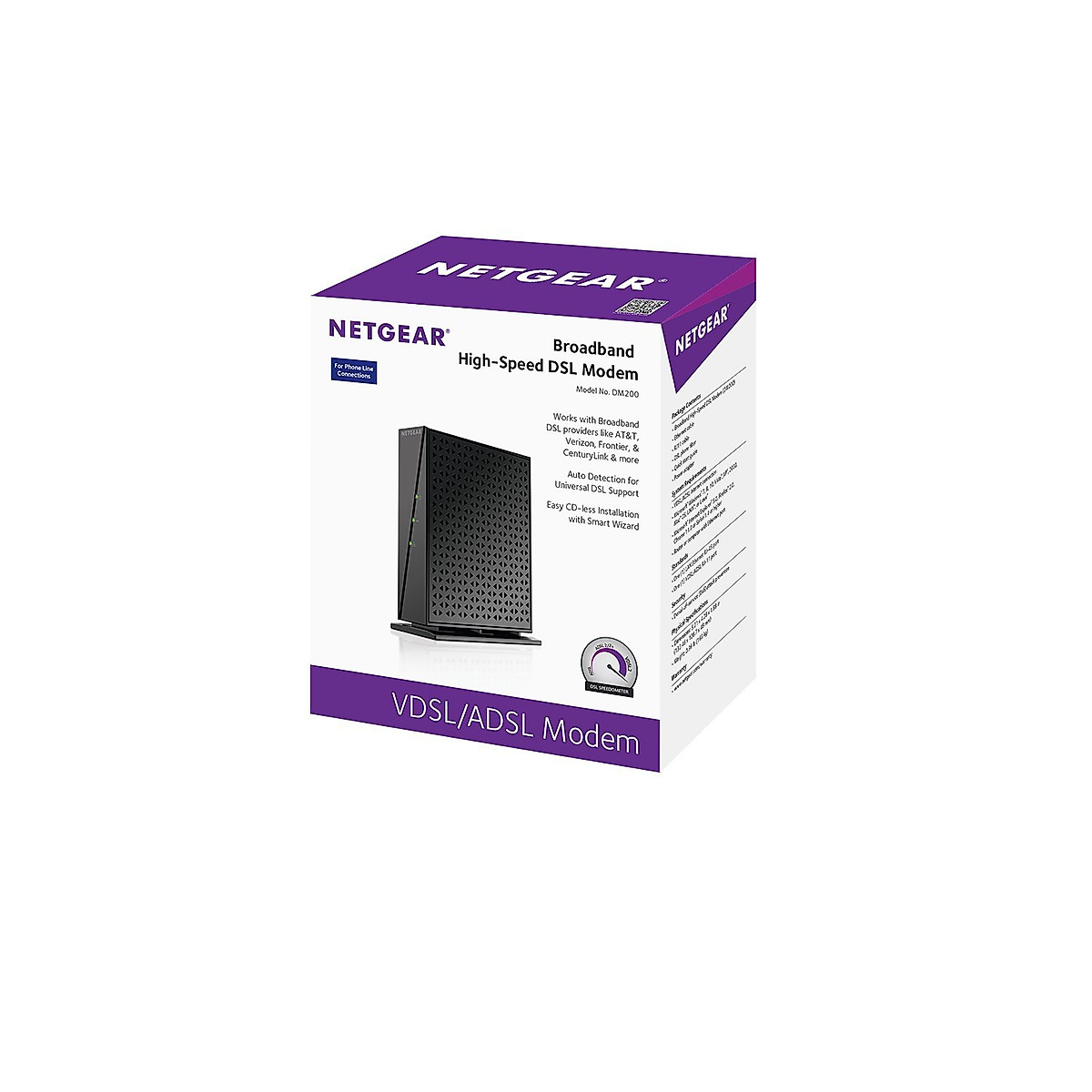 NETGEAR High-Speed Broadband DSL Modem (DM200-100NAS). Compatible with CenturyLink, Verizon, and Frontier)
