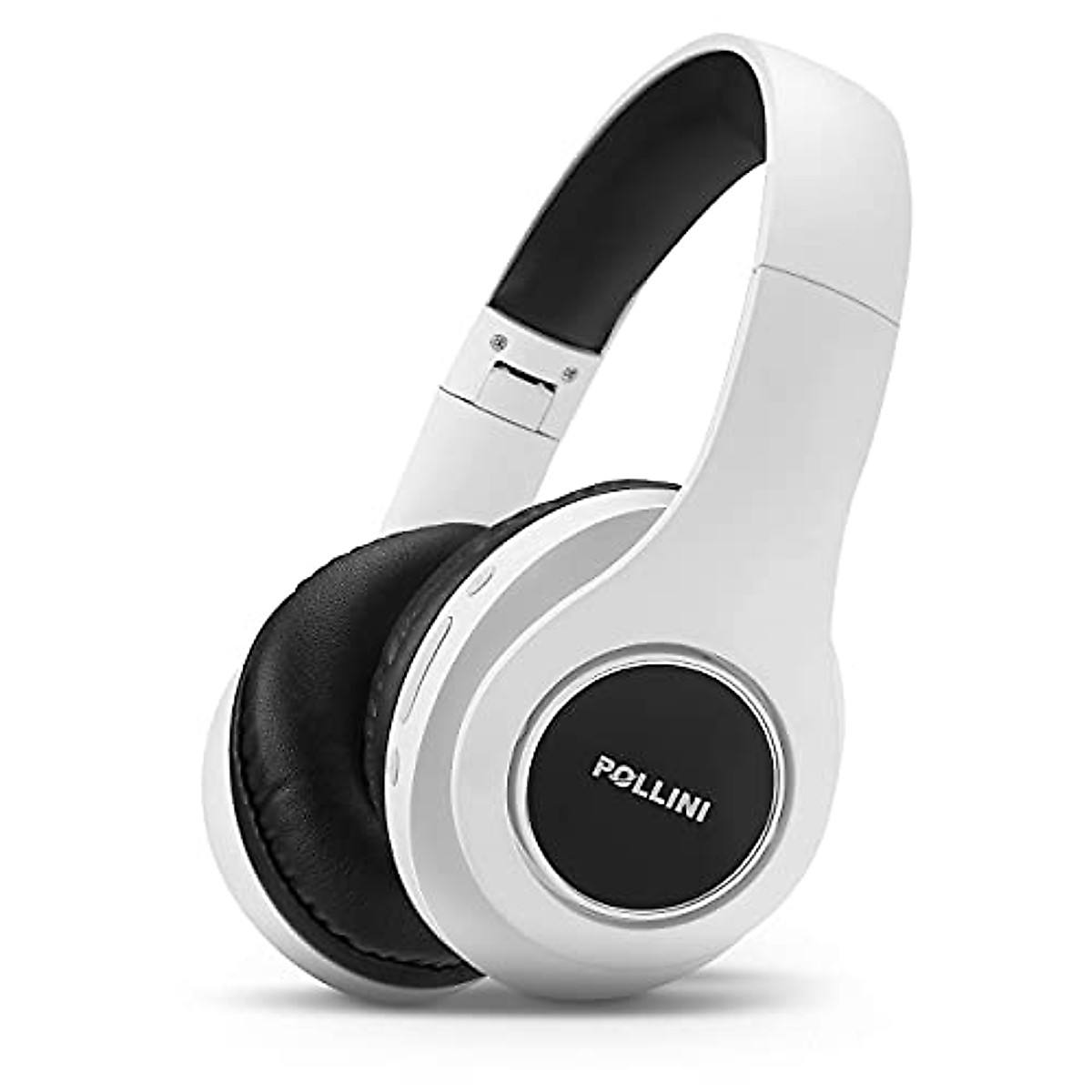 pollini Bluetooth Headphones Over Ear, Wireless Headset V5.0 with 6 EQ Modes, Soft Memory-Protein Earmuffs and Built-in Mic for iPhone/Android Cell Phone/PC/TV