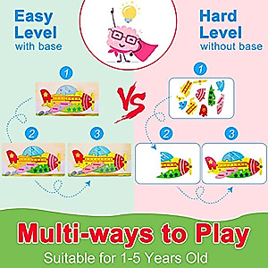 Wooden Toddler Puzzles for Kids Ages 2-4 Montessori Toys for 2 3 4 Year Old Boys Girls Toddler Educational Developmental Toys Gifts Numbers Colors Shapes Early Learning Vehicle Puzzle Toys(3 Packs)
