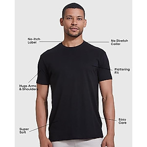 True Classic Mens T-Shirts - Short Sleeve Crew Neck Plain Novelty T Shirt for Men, Pack of 6, Variety, L