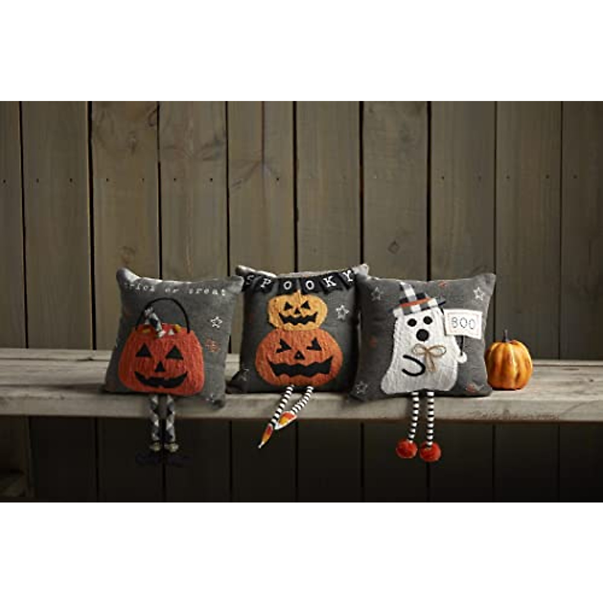 Mud Pie Halloween Dangle Leg Pillow, 1 Count (Pack of 1), Ghost
