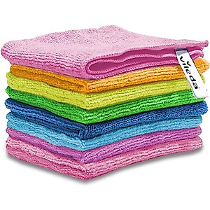 Vileda Microfibre Colors, Panni in Microfibra, Lavabili in Lavatrice, Riutilizzabili, Multicolore, 30x30 cm, 8 Pezzi