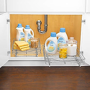 LYNK PROFESSIONAL® Pull Out Cabinet Organizer, 17" x 21" Slide Out Drawers for Kitchen Cabinets - Sliding Pull-Out Pantry Shelves – Home Shelf Organizers - Lifetime Ltd. Warranty, Chrome
