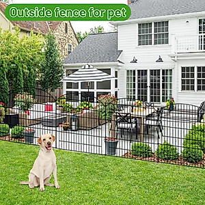 Decorative Garden Metal Fence 5 Pack, 32 in (H) x 11.8 ft (L) No Dig Dog Animal Barrier for Yard, Animal Ground Stakes Fencing for Garden, Patio, Flower Bed