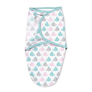SwaddleMe Original Swaddle – Size Small, 0-3 Months, 2-Pack (Pink Polka Whale)
