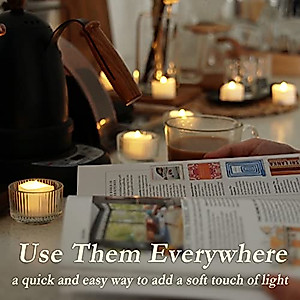 Amagic 24Pcs Flickering Flameless Tea Lights Battery Operated, 200+ Hours Long Lasting Flameless Votive Candles, Electric Candle for Wedding Table Centerpiece, Home Decor, Gift, Holiday Decor