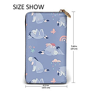 Celeriuy Leather Wallet,Printed Women'S Zipper Wallet, Men'S Card Holder Multifunctional Wallet Black One Size 10691 10691