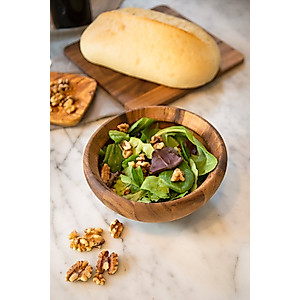 Ironwood Gourmet Individual Small Salad Bowl, Acacia Wood, 7 x 7 x 3 inches