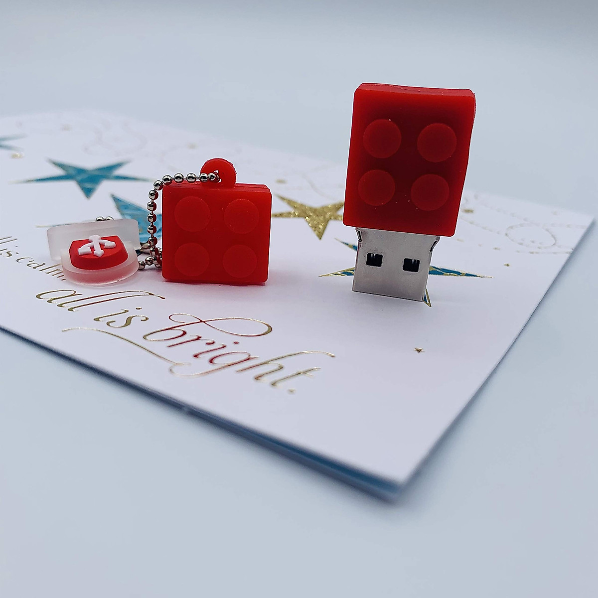 16GB USB Flash Drive - Red Pen Drive - Building Blocks USB Drive - Thumb Drive 16GB (Red)