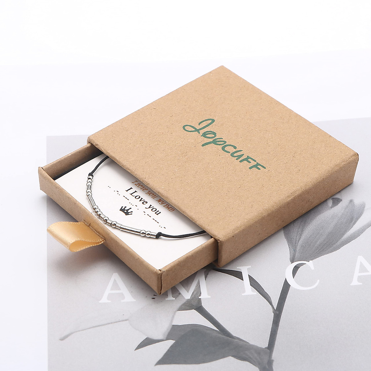 JoycuFF Daughter Gift from Mom I Love You Morse Code Bracelet for Daughter Inspirational Bracelets for Women Birthday Christmas Mothers Day Friendship Anniversary