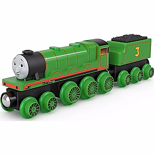 Thomas & Friends Wooden Railway Toy Train Henry Push-Along Wood Engine & Coal Car for Toddlers & Preschool Kids Ages 2+ Years (Amazon Exclusive)