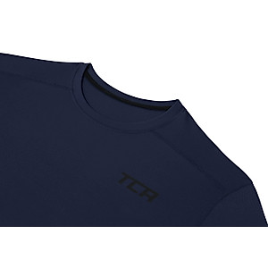 TCA Boys' Pro Performance Long Sleeve Running Compression Base Layer Top - Crew Neck - Navy Eclipse, 10-12 Years