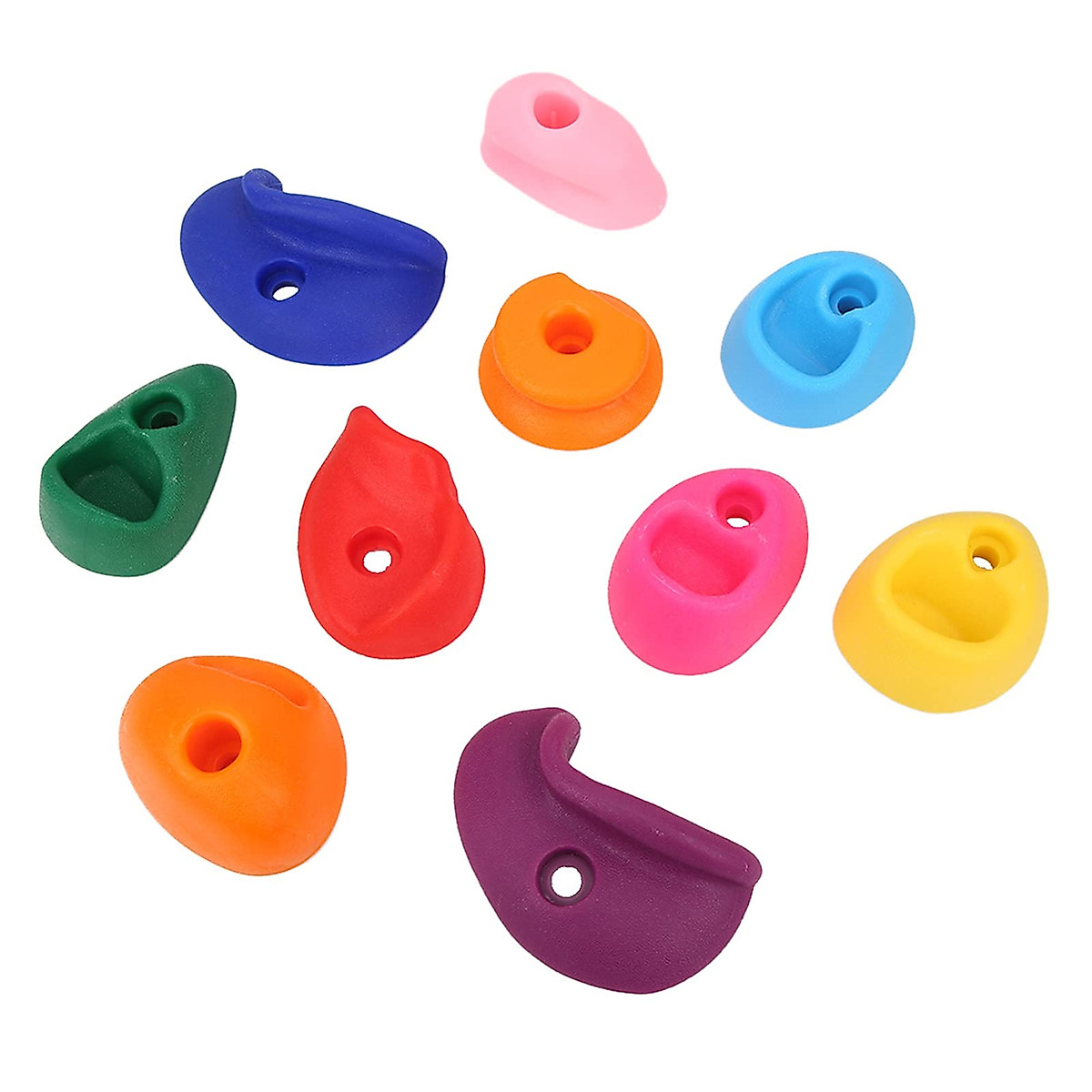 Tiiyee 10pcs Climbing Holds Multi Colored Kids Adults Large Rock Climbing Holds Climbing Rocks for Outdoor Indoor Play Set Home Playground DIY Climbing Wall Grip Kits (Medium)