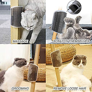 4 Pack Cat Corner Face Scratcher Cat Self Groomer Wall Mount Self Grooming Brush Massage Comb for Long & Short Fur Kitten Cats