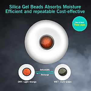 Dehumidifier Gun Closet Moisture Absorber - Reusable Room Damp Rid Desiccant Safe Rechargeable Remove Humidity Bathroom Dry Cordless Silica (White)