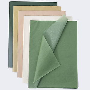 100 Sheet Green & Gold Tissue Paper Recyclable Green Wrapping Paper 14"x20"for Wedding Mother's Day Birthday DIY Art Craft Party Favor Decoration Celebration Gift