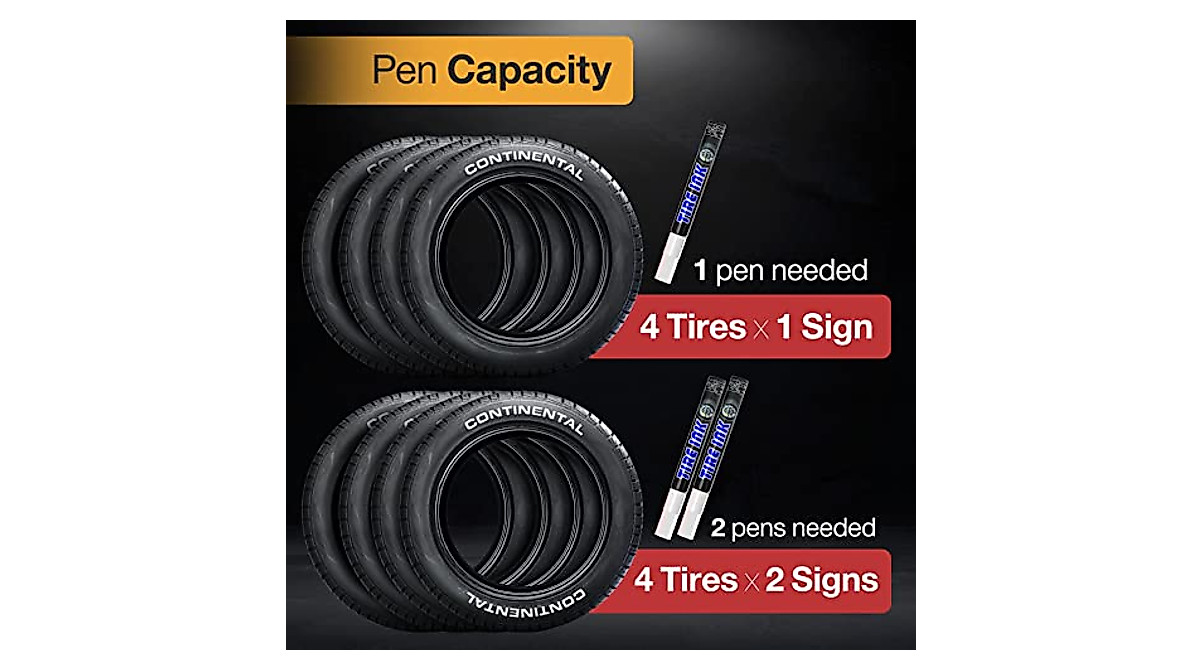 Tire Ink Paint Pen - Permanent & Waterproof Tire Marker
