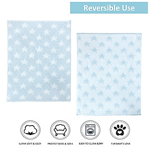 Little Grape Land Chenille Baby Blanket,Baby Blankets for Boys Gilrs Newborn,Soft Fuzzy Warm Swaddle Receiving Blanket Toddler Blanker for Crib Stroller Infant Nursery,40x30 Inches(Blue Stars)