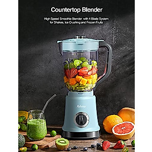 Yabano 60 oz Blue Food Blender with Removable Blade, High-Speed Performance, Crushes Ice and Frozen Fruits, Easy to Clean, Versatile Juicing Capabilities, Stylish and Durable