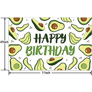 Hello Avocado Mexican Happy Birthday Banner Background Decorations Holy Guacamole Theme Decor for 1st Birthday Party Mexican Fiesta Baby Shower Bridal Engagement Backdrop Supplies Photo Studio Props