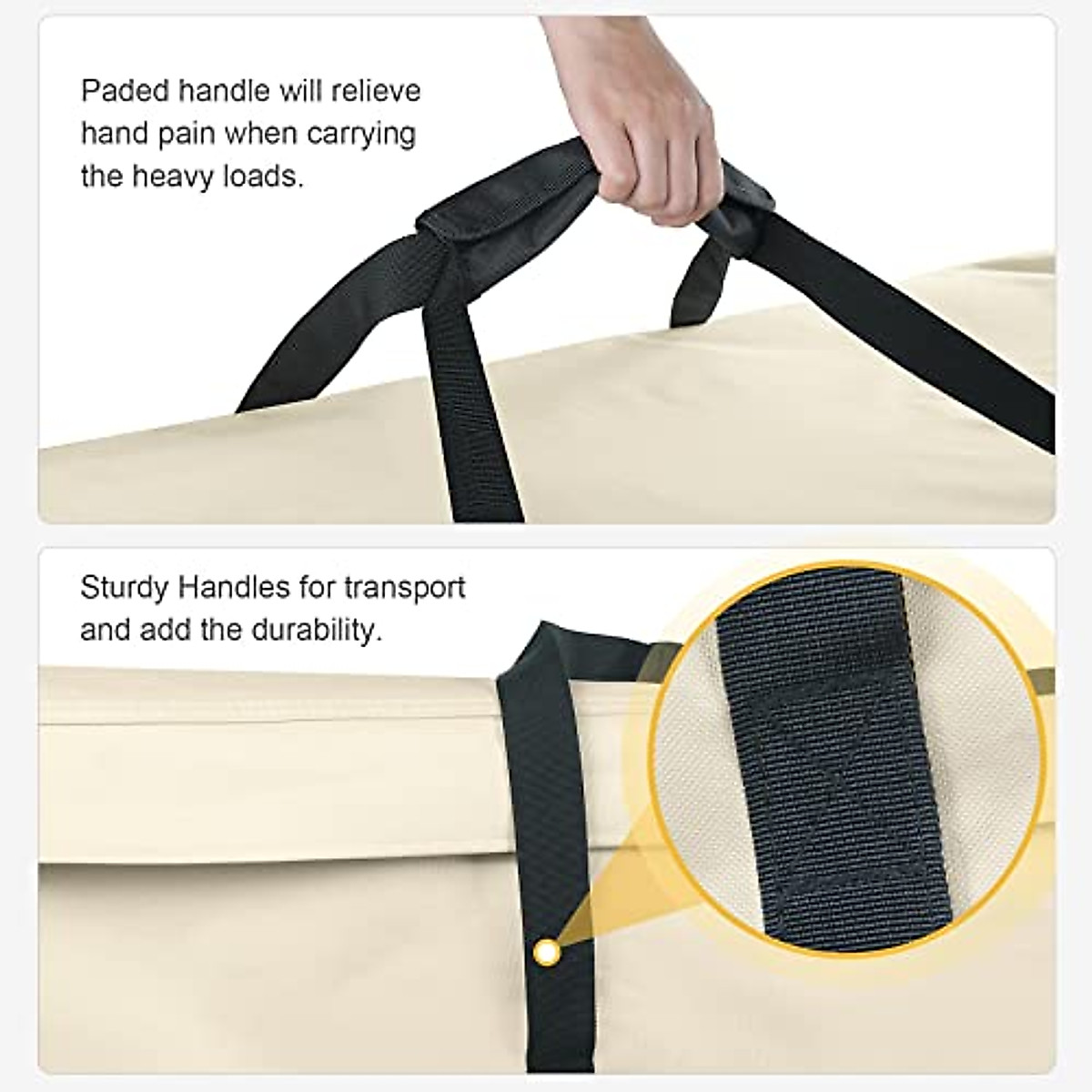 Porch Shield Outdoor Cushion Storage Bag 62 inch Waterproof Outside Storage Bags for Patio Furniture with Zippers and Handles