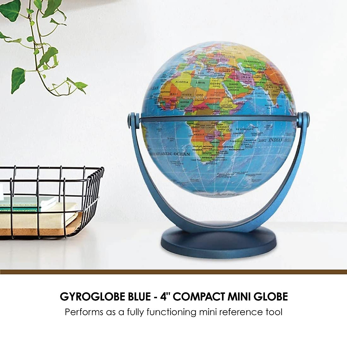 Waypoint Geographic GyroGlobe World Globe, 4", Blue Oceans