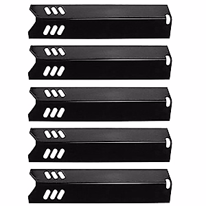 WALBZS 15 inch Grill Heat Shields for Dyna-glo DGF510SBP, DGF510SSP,Backyard BY14-101-001-02, BY15-101-001-02,Uniflame GBC1059WB,Porcelain Steel Heat Plate Tent Flame Tamer Burner Cove,Set of 5