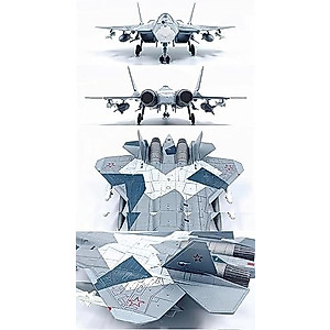 Flmenunu SU-57 Fighter Jet Airplane Model 1/100 Falcon Military Aircraft Diecast Models